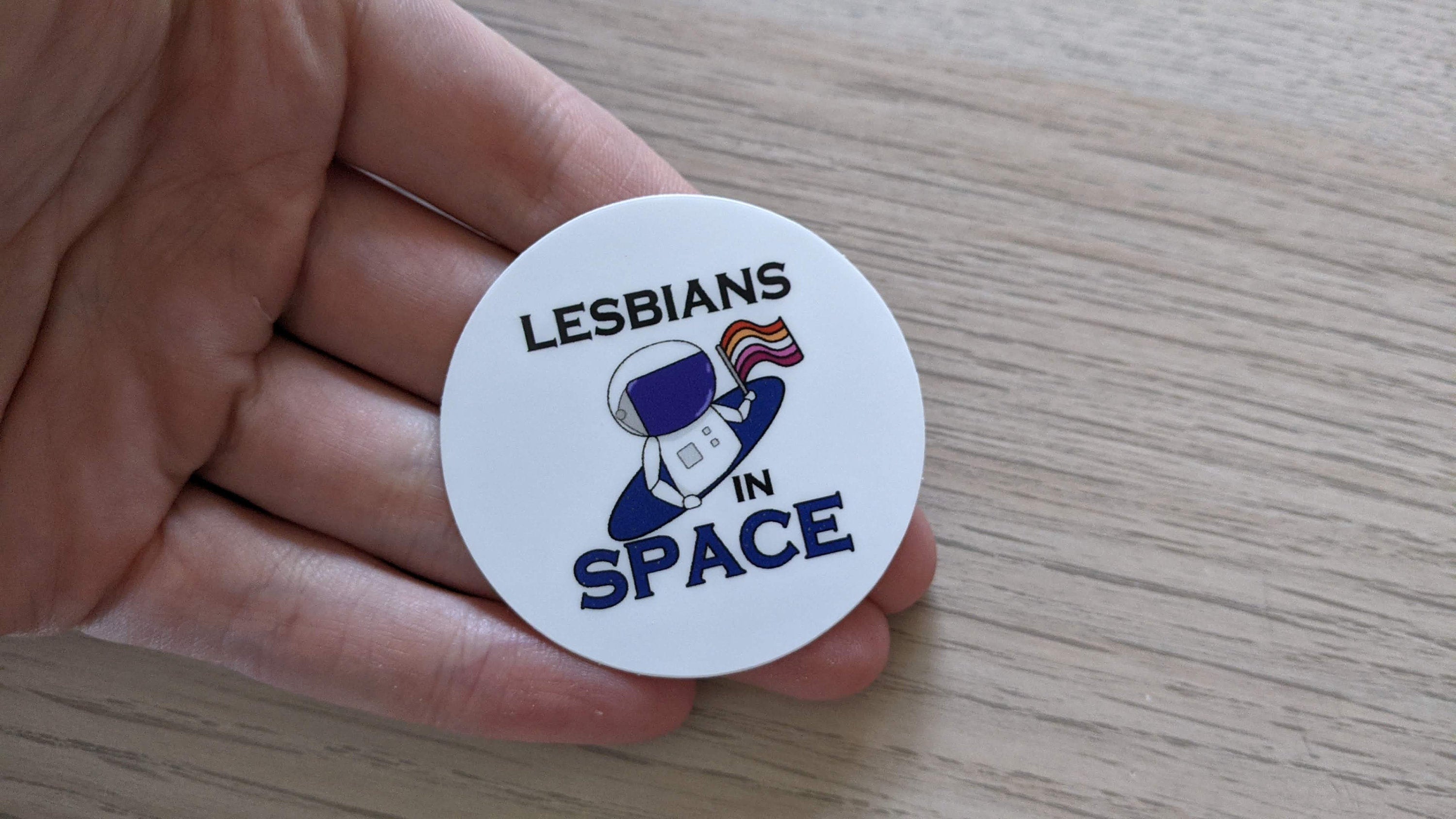 Lesbians In Space - Die Cut Vinyl Sticker – Bailey Builds
